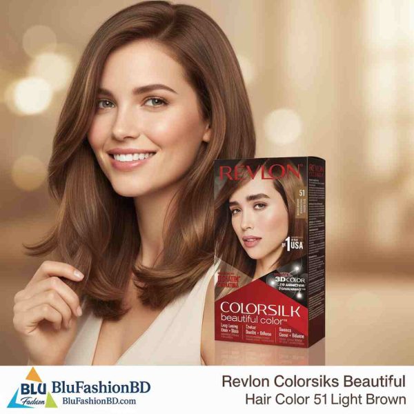 Revlon Colorsilk Beautiful Hair Color-51 Light Brown | Blu Fashion